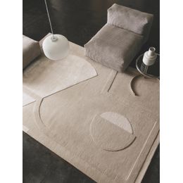 benuta Finest Kurzflor Teppich Caren Cream 250x350 cm - Moderner Kurzflor-Teppich f&uuml;r Wohnzimmer