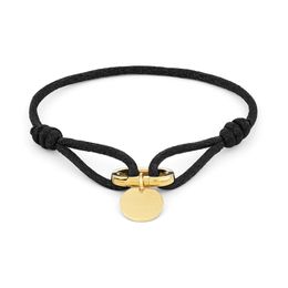 Armband Copenhagen Studios "Schmuck Geschenk Edelstahl Armkette Fabric Link", gelbgoldfarben, schwarz, Armb&auml;nder, Damen, 21cm, Edelstahl Nylon, Edelstahl, Nylon, Armband