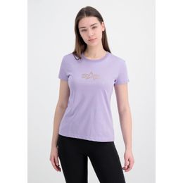 T-Shirt Alpha Industries "Crystal T-Shirt W", Damen, Gr. XS, lila (pale violet), Obermaterial: 100% Baumwolle, Shirts T-Shirt