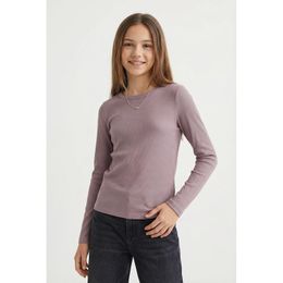 name it M&auml;dchen Langarmshirt &raquo;NKFNAKAL LS TOP NOOS&laquo; in Basic-Form und leicht gerippter Qualit&auml;t lila 122/128