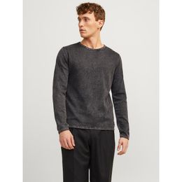 Jack & Jones Jack & Jones Herren Rundhalspullover &raquo;JJELEO aus pflegeleichter Baumwollqualit&auml;t&laquo; unifarben, modisch, schmal, Baumwolle, Rundhals grau S