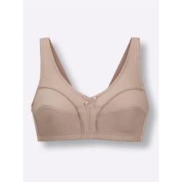 Viania Damen BH ohne B&uuml;gel mit verst&auml;rkten Untercups, beige, Gr&ouml;&szlig;e 110D