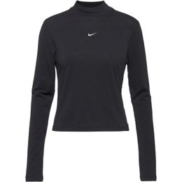 Nike Mock Langarmshirt Damen - Gr&ouml;&szlig;e XS - schwarz