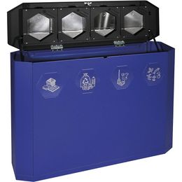Wertstoffsammler Sixco swing, Volumen 4 x 45 l, ultramarinblau kaiserkraft