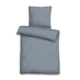 SONSTIGE Bettw&auml;sche MUSSELIN taubenblau