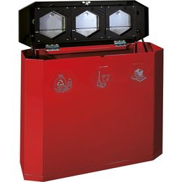 Wertstoffsammler Sixco swing, Volumen 3 x 45 l, rubinrot kaiserkraft