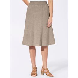 WITT Damen Godetrock in Leinen-Optik, taupe, Gr&ouml;&szlig;e 54