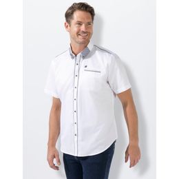 Marco Donati Herren Kurzarmhemd mit Button-down-Kragen, wei&szlig;, Gr&ouml;&szlig;e 41/42