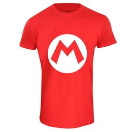 Super Mario Mario Badge T-Shirt rot in S MRO00429TSCSS