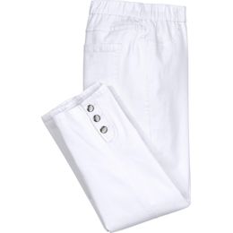 WITT Damen 7/8-Jeans mit seitlichen Zierkn&ouml;pfen, wei&szlig;, Gr&ouml;&szlig;e 44