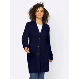 Heine Witt Damen Longstrickjacke mit 2 Taschen, marine, Gr&ouml;&szlig;e 42