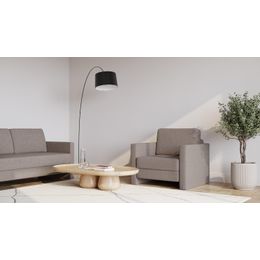 BRUNO Schlafsessel 70cm in Taupe Grau-Beige | praktische Gr&ouml;&szlig;e | stabiles Massivholz & Boxspringkomfort
