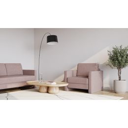 BRUNO Schlafsessel 70cm in Blush Rosa | praktische Gr&ouml;&szlig;e | stabiles Massivholz & Boxspringkomfort