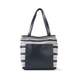 Tom Tailor Damen TTELODIE M Shopper mit Streifenmuster, blau, Gestreift, Gr. ONESIZE