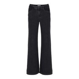 Bella Dahl Wide-leg-Nietenjeans, 40 - Anthrazit, aus Baumwolle
