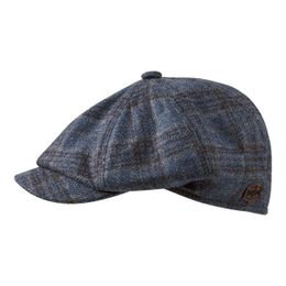 MJM Paperboy Cap, 60 cm - Blau/Braun, aus Schurwolle