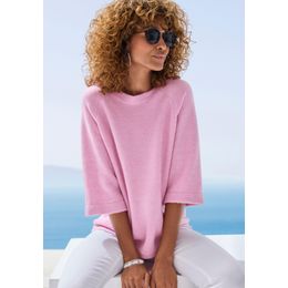 Vivance Damen Kurzarmpullover, ros&eacute;, Gr&ouml;&szlig;e 32/34