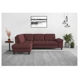 Sit & More Ecksofa "Westham L-Form", lila (chianti), B:261cm H:88cm T:179cm, 90% Polyester 10%Polyamid, Sofas, Ecksofa, mit Ottomane, mit oder ohne Bettfunktion, Bettkasten, Verstellung