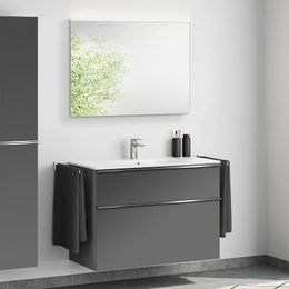 Duravit ME by Starck Waschtisch, evineo ineo4 Unterschrank B: 103 cm, mit Griff, mit Spiegel,, 233610AC00+BE0267AN+BEA011MI,