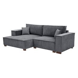 Tchibo - Sofa 2-Sitzer mit Auszugsbett rechts - 253x150x87cm - anthrazit - Polyester / Holz / Schaumstoff