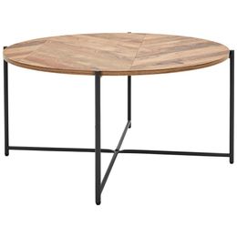 Mid.you Couchtisch, Natur, Schwarz, Metall, Holzwerkstoff, rund, Rundrohr, 83x40x83 cm, Bsci, einfacher Aufbau, Wohnzimmer, Wohnzimmertische, Couchtische