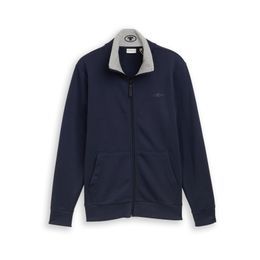 Tom Tailor Sweatjacke mit Stehkragen - Herren - Gr. M - blau