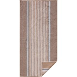 Caw&ouml; unisex Handtuch beige-gestreift Gr&ouml;&szlig;e 30x50 cm - 2 G&auml;stet&uuml;cher