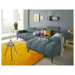 Ecksofa DOMO collection "Cunelli tolle Sitzn&auml;hte als Designelement, fester Sitzkomfort, L-Form", blau (eisblau), B:292cm H:79cm T:175cm, Sofas, Ecksofa, wahlweise mit 6-fach verstellbarer Kopfteilverstellung, bodenfrei