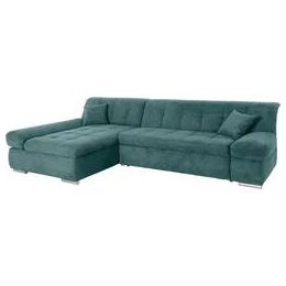 Ecksofa DOMO collection "Mona L-Form", blau (petrol), B:297cm H:80cm T:173cm, Struktur fein 100% Polyester;Chenilleoptik 100% Polyester;SOFTLUX/Struktur fein 100% Polyester, Sofas, Ecksofa, wahlweise mit Bettfunktion