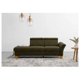 Recamiere Home Affaire "Lindgren", gr&uuml;n (khaki), B:206cm H:84cm T:93cm, 100% Polyester, Sofas, Recamiere, wahlweise motorische TV-Funktion, Bettkasten und Kopfteilverstellung