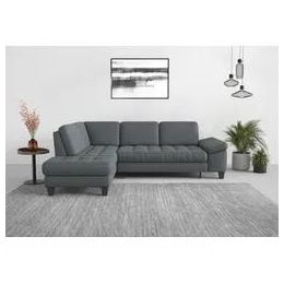 Sit & More Ecksofa SIT & MORE "Westham L-Form", grau, B:261cm H:88cm T:179cm, 100% Polyester, Sofas, Ecksofa, mit Ottomane, mit oder ohne Bettfunktion, Bettkasten, Verstellung