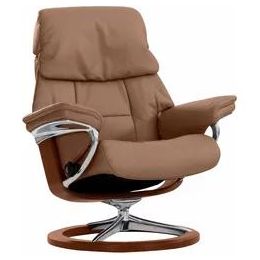 Relaxsessel stressless "Ruby", braun (copper paloma), B:76cm H:100cm T:75cm, Leder PALOMA: durchgef&auml;rbtes Semianilin-M&ouml;belleder;Leder BATICK: durchgef&auml;rbtes und genarbtes M&ouml;belleder, Sessel, Relaxsessel, mit Signature Base, Gr&ouml;&szlig;e S, Gestell Eiche, Wenge, Braun & Schwarz