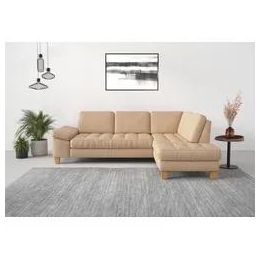 Sit & More Ecksofa SIT & MORE "Westham L-Form", braun (macciato), B:261cm H:88cm T:179cm, 100% Polyester, Sofas, Ecksofa, mit Ottomane, mit oder ohne Bettfunktion, Bettkasten, Verstellung