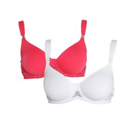 Petite Fleur By Lascana Umstand Still-BHs Damen Gr&ouml;&szlig;e 80 cranberry / wei&szlig;