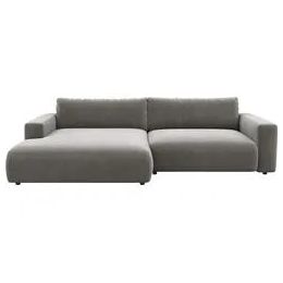 Ecksofa Musterring "LUCIA L-Form", silber (silber samt), B:296cm H:81cm T:190cm, Flachgewebe VALMONT (60% Baumwolle/40% Leinen);Leder PURO, pigmentiertes Leder;Microfaser CRONA (100% Polyester);Flachgewebe FLORIS (100% Polyester);Leder BAX, pigmentiertes Leder, Sofas, Ecksofa