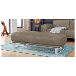 Hocker W.Schillig "montanaa", braun (stone z59), B:141cm H:42cm T:61cm, Hocker, Hocker, mit Metallkufen in Chrom gl&auml;nzend, Breite 141 cm