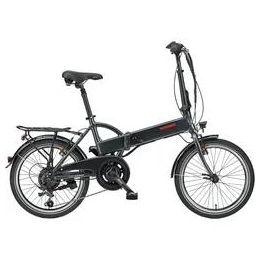 E-Bike Telefunken "Kompakt F820" Gr. 37, grau (anthrazit, anthrazit), Elektrofahrr&auml;der, 37cm, 20 Zoll (50,80cm), Pedelec, Elektrofahrrad f&uuml;r Damen u. Herren