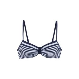Lascana Damen B&uuml;gel-Bikini-Top, marine-wei&szlig;, Gr&ouml;&szlig;e 38C