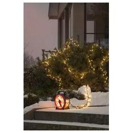 Konstsmide LED-Lichterkette "Weihnachtsdeko aussen", Energieeffizienz: E (A-G), schwarz (schwarz, rot), Dioden 400 Stk. Flammen 400 Stk., Kabell&auml;nge 10m x Gesamtl&auml;nge 18,78m, Lichterketten, Micro LED Compactlights mit Kabelaufroller, schwarz-rot, 400 Dioden