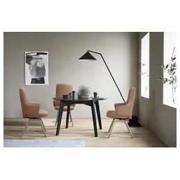 Polsterstuhl stressless "Laurel", braun (latte batick, walnuss), B:58cm H:105cm T:60cm, Leder BATICK: BATICK ist ein leicht korrigiertes, durchgef&auml;rbtes und genarbtes M&ouml;belleder, bei dem die meisten Unebenheiten und Spuren in der Regel entfernt wurden., St&uuml;hle, Polsterstuhl, High Back mit Armlehne, Gr&ouml;&szlig;e L, schr&auml;ggestellte Beine in Walnuss
