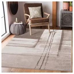 Teppich Carpet City "Moda", beige, B:80cm H:11mm L:300cm, Polypropylen, Teppiche, Teppich, Kurzflor, Modern, Geo-Muster, Weicher Flor