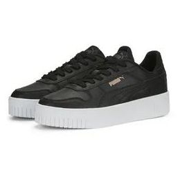Sneaker Puma "Carina Street Sneakers Damen", Damen, Gr. 40, schwarz-wei&szlig; (schwarz rose gold wei&szlig; metallic), Obermaterial: Kuhleder, Synthetik, Leder. Futter: Textil, Synthetik. Innensohle: Textil. Laufsohle: Gummi, Schuhe Sneaker