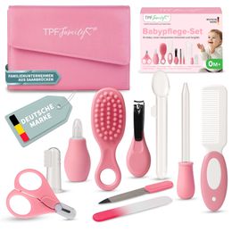 TPFFamily Baby Pflegeset Neugeborene &ndash; 10-teiliges Set mit hochwertiger Baby-Erstausstattung - Farbe Pink