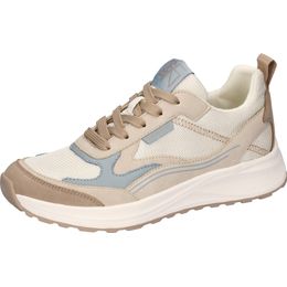 Waldl&auml;ufer Sneaker WALDL&Auml;UFER "H-LAILA", Damen, Gr. 6,5, beige, hellblau, Synthetik, Textil, Schuhe Sneaker, Keilsneaker, Komfortschuh in veganer Verarbeitung, H-Weite
