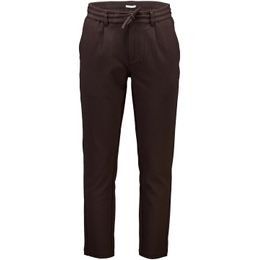 Chinohose LINDBERGH, Herren, Gr. M, N-Gr, braun melange, Web, Obermaterial: 67% Polyester, 30% Viskose, 3% Elasthan, meliert, regular fit lang, Hosen Chinohose, mit Taschen