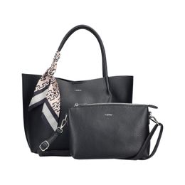 Shopper Rieker, Damen, Gr. B/H/T: 30cm x 28cm x 8cm, schwarz, Lederimitat, Taschen Shopper, Set 2tlg.: Shopper und Innentasche mit abnehmbarem Schultergurt