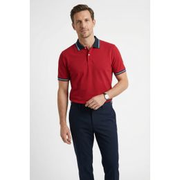 Poloshirt OLYMP "Casual", Herren, Gr. L, rot, Piqu&eacute;, Obermaterial: 100% Baumwolle, Shirts Poloshirt, farbliche Kontrast-Details
