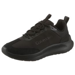 Sneaker Calvin Klein "LIGHT EVA RUNNER", Herren, Gr. 45, schwarz, Leder, Textil, unifarben, Basic, Schuhe Sneaker, Freizeitsneaker, Halbschuh, Schn&uuml;rschuh mit CK-Logo