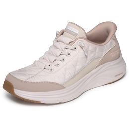 Slip-On Sneaker Skechers "Contour Foam - Cozy Fit", Damen, Gr. 35, natur, taupe, Lederimitat, Textil, Schuhe Slip-On Sneaker, Slipper mit Handsfree Slip-ins und gestepptem Cozy Fit&trade;-Mesh, Topseller