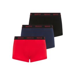 Trunk HUGO UNDERWEAR "TRUNK TRIPLET PACK", Damen, Gr. XXL (56), 3 Stk., bunt (rot, blau, schwarz), Jersey, Obermaterial: 95% Baumwolle, 5% Elasthan, eng, Unterhosen Trunk, mit Logoschriftzug auf dem Bund